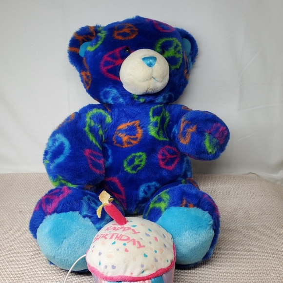 Build-A-Bear | Toys | Build A Bear Bab Peace Sign Blue Teddy Bear ...